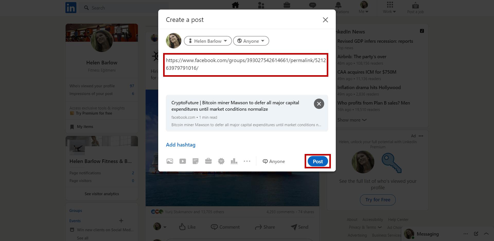 How to share a Facebook post on LinkedIn: The best 3 methods!