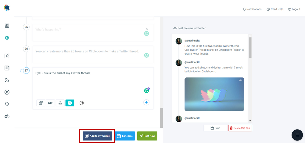 Twitter Thread Maker! Create and Schedule Tweet Threads on Circleboom!