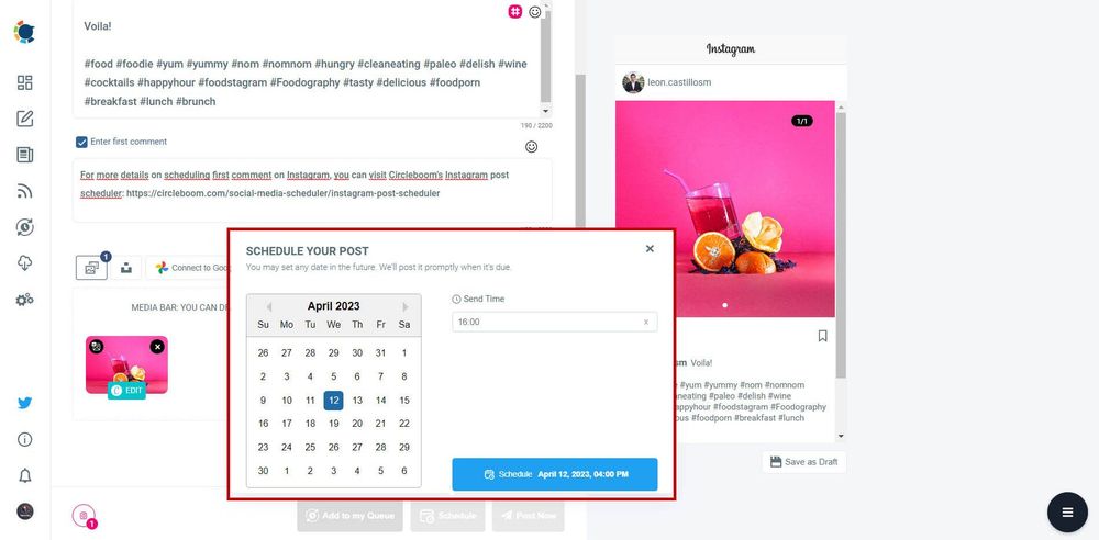 How to schedule your first comments on Instagram posts