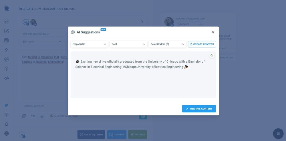 How to announce graduation on LinkedIn! Auto-generate your text!