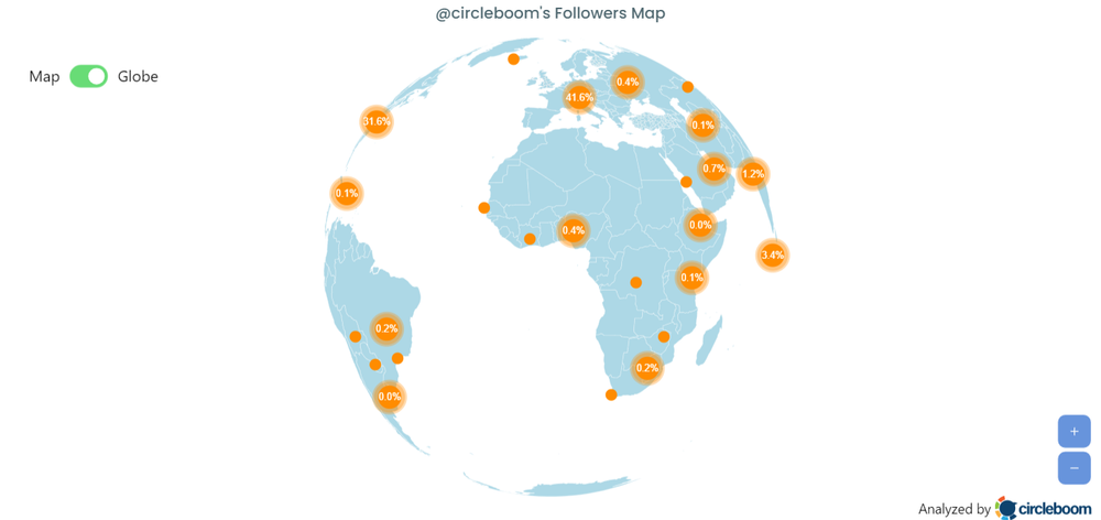 What's the best way to view the location of Twitter followers?