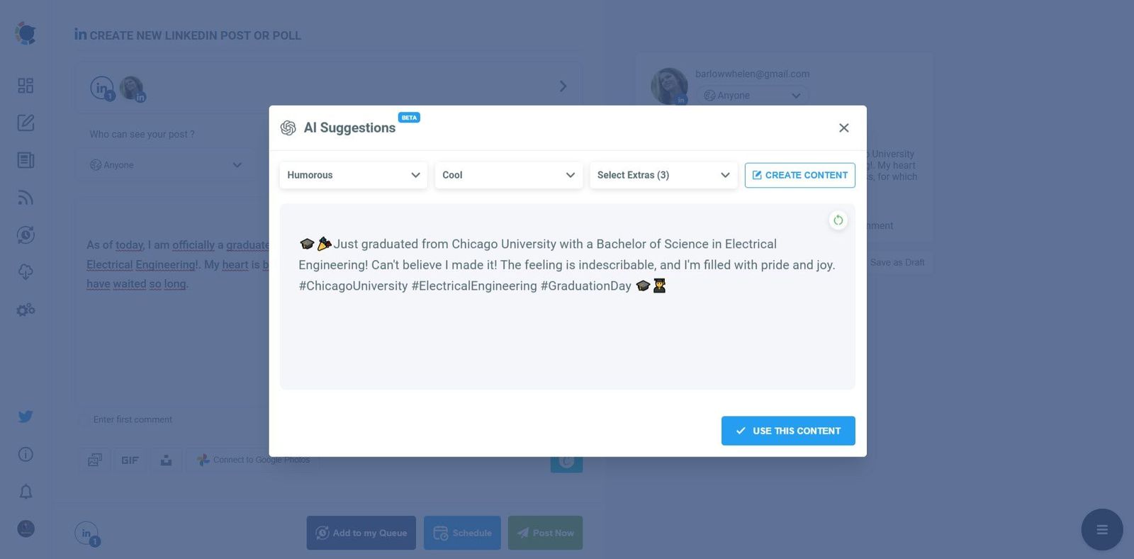 How to announce graduation on LinkedIn! Auto-generate your text!