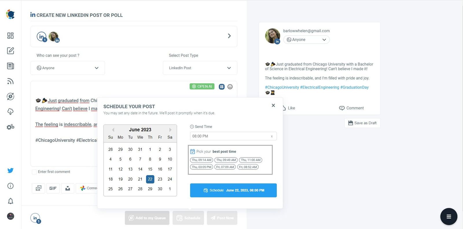How to announce graduation on LinkedIn! Auto-generate your text!