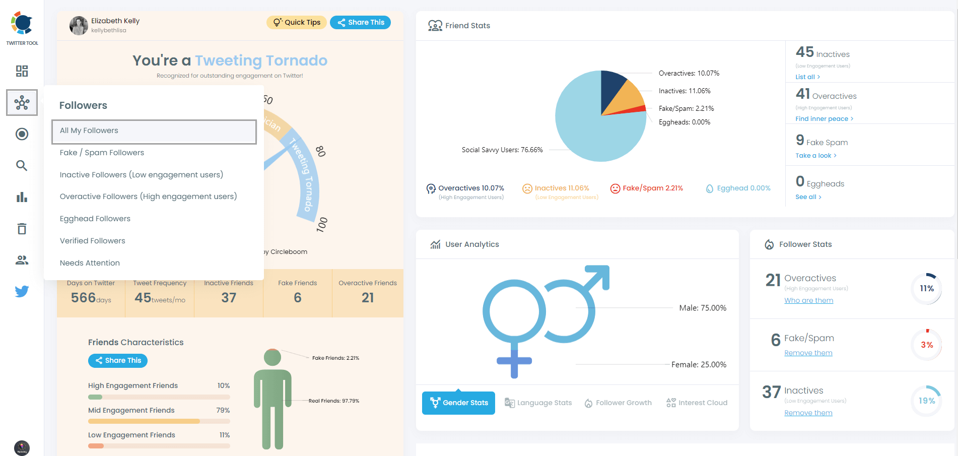 What's the best way to view the location of Twitter followers?