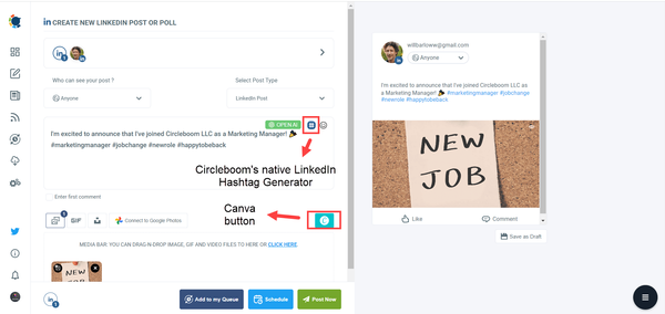 How to make a LinkedIn post about a new job!