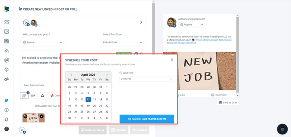 How to make a LinkedIn post about a new job!