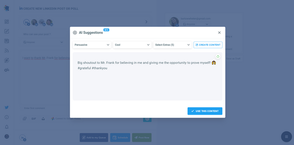 How to auto-generate "Thank You" posts on LinkedIn!