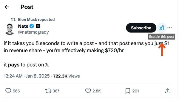 What is 'Grok AI - Explain This Post' on X/Twitter?